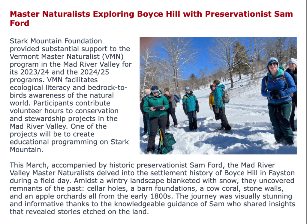 Vermont Master Naturalist Program
